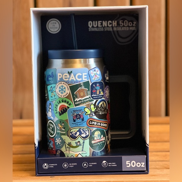 Life Is Good | Dining | Nwt Life Is Good Quench 5 Oz Winter Themed ...